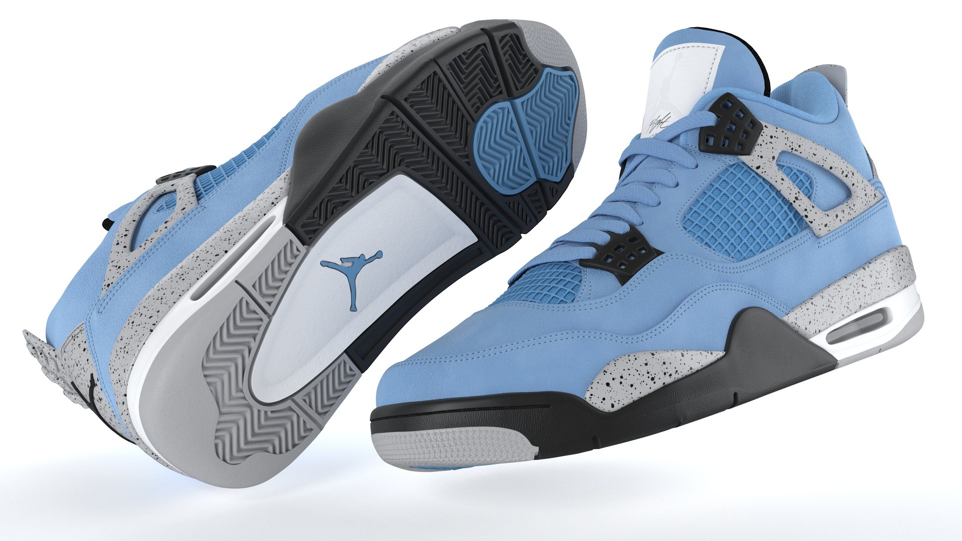 Jordan 4 Retro University Blue PBR Model - TurboSquid 2011054