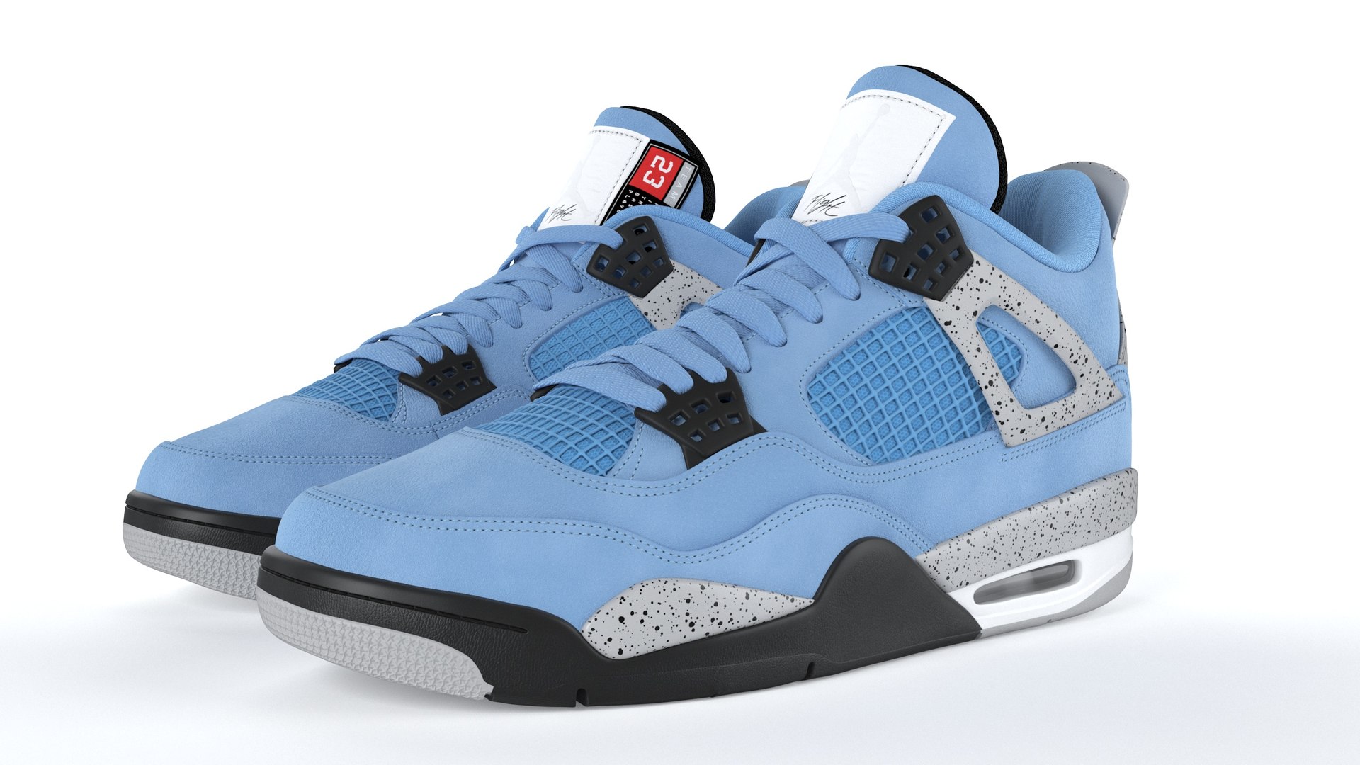 Jordan 4 Retro University Blue PBR Model - TurboSquid 2011054