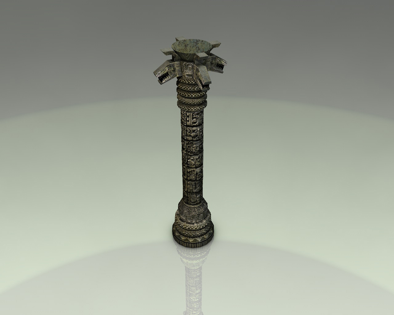 modelo 3d Columna azteca detallada con serpientes - TurboSquid 1368851
