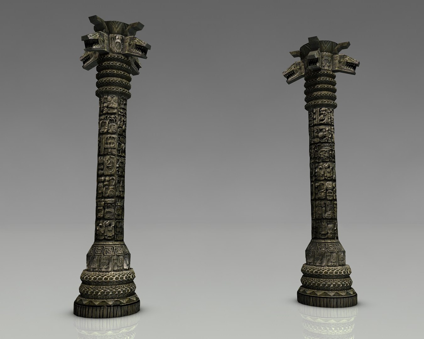 3D Model Aztec Column Snake Details - TurboSquid 1368851