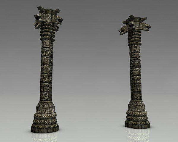 modelo 3d Columna azteca detallada con serpientes - TurboSquid 1368851