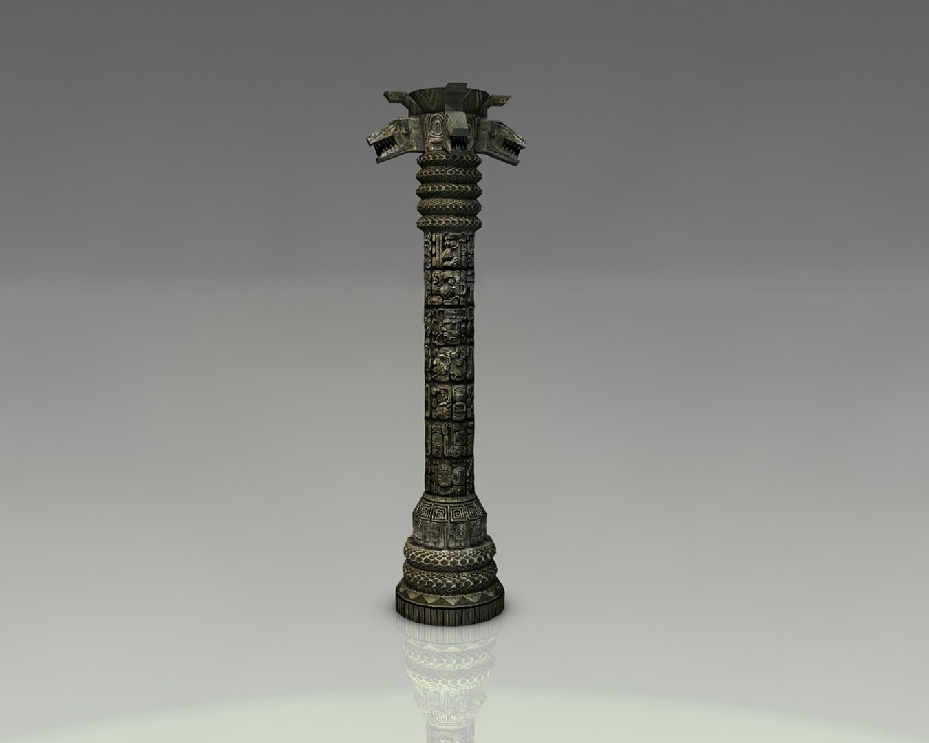 3D Model Aztec Column Snake Details - TurboSquid 1368851