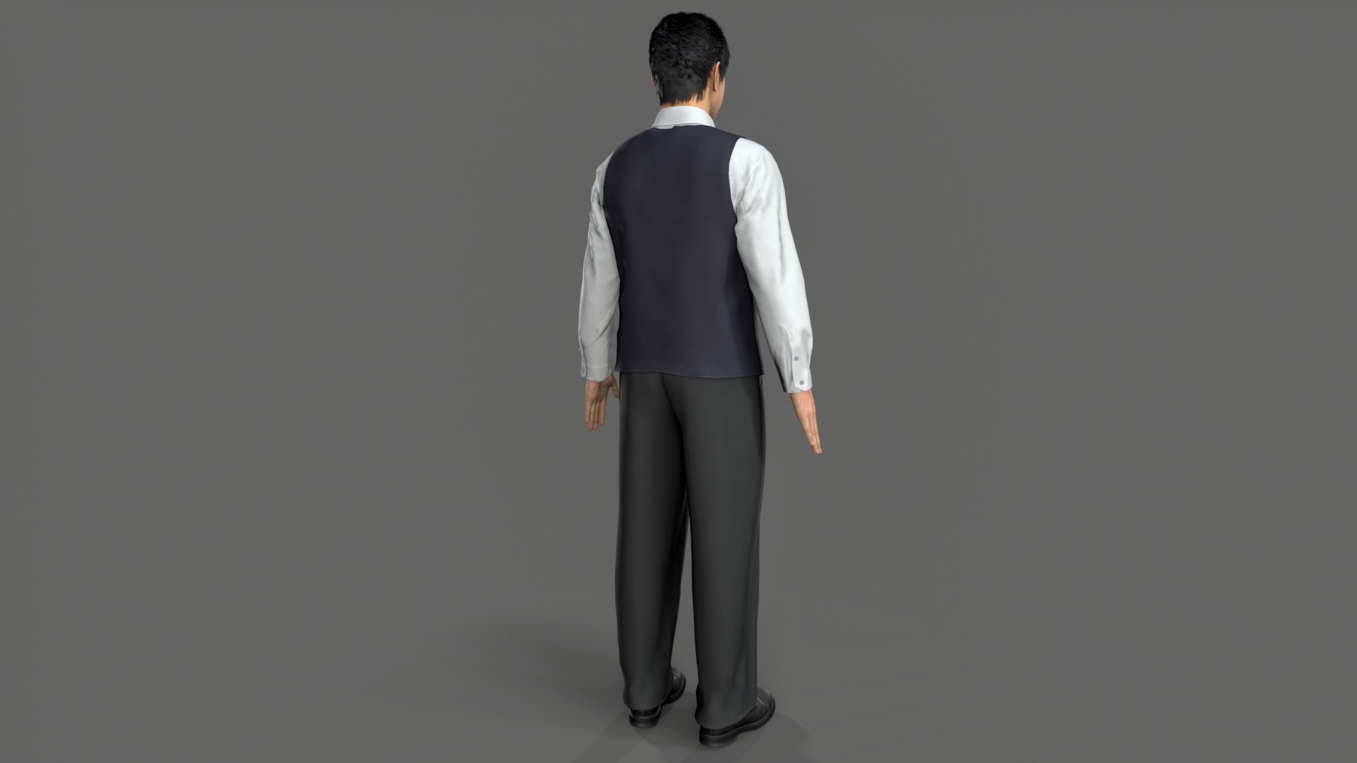 Asian Waiter 3D Model - TurboSquid 2394842