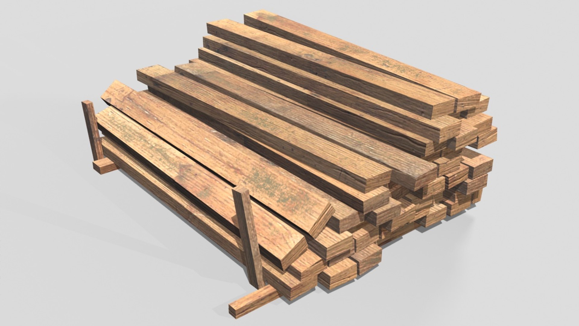 3D wooden wood beam - TurboSquid 1343283