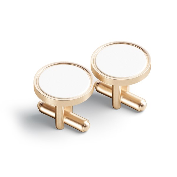 Abotoaduras de ouro - abotoadura redonda clássica Modelo 3D ...