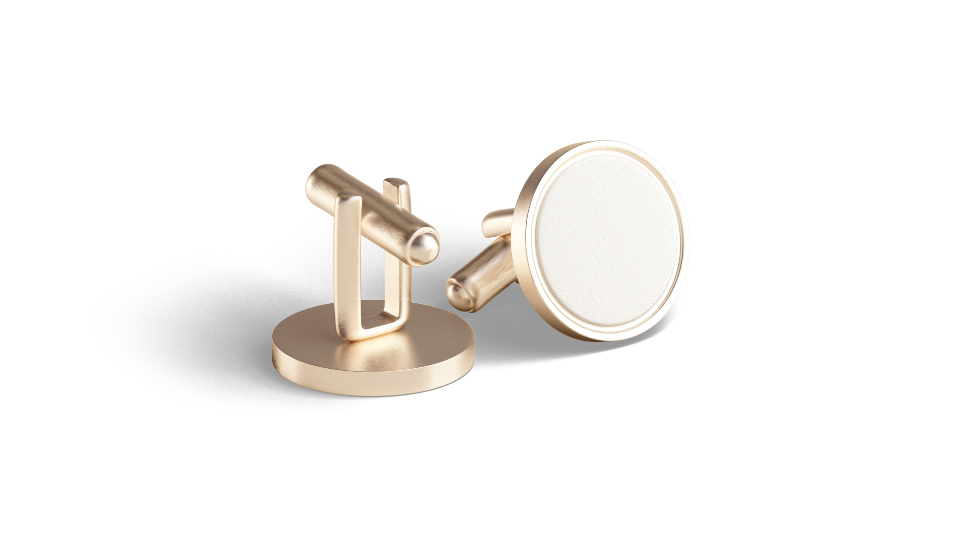 Gold Cufflinks - Round Classic Cuff Link Pin 3D - TurboSquid 2104081