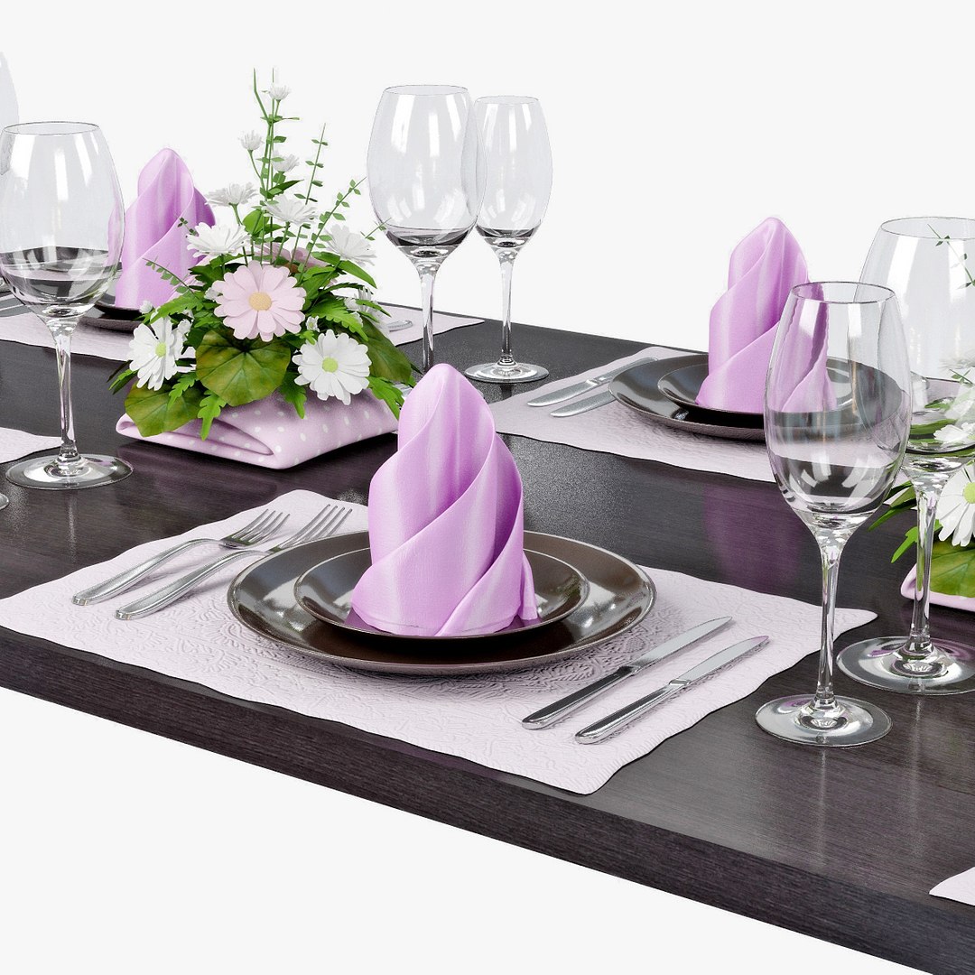 3d Model Table Setting
