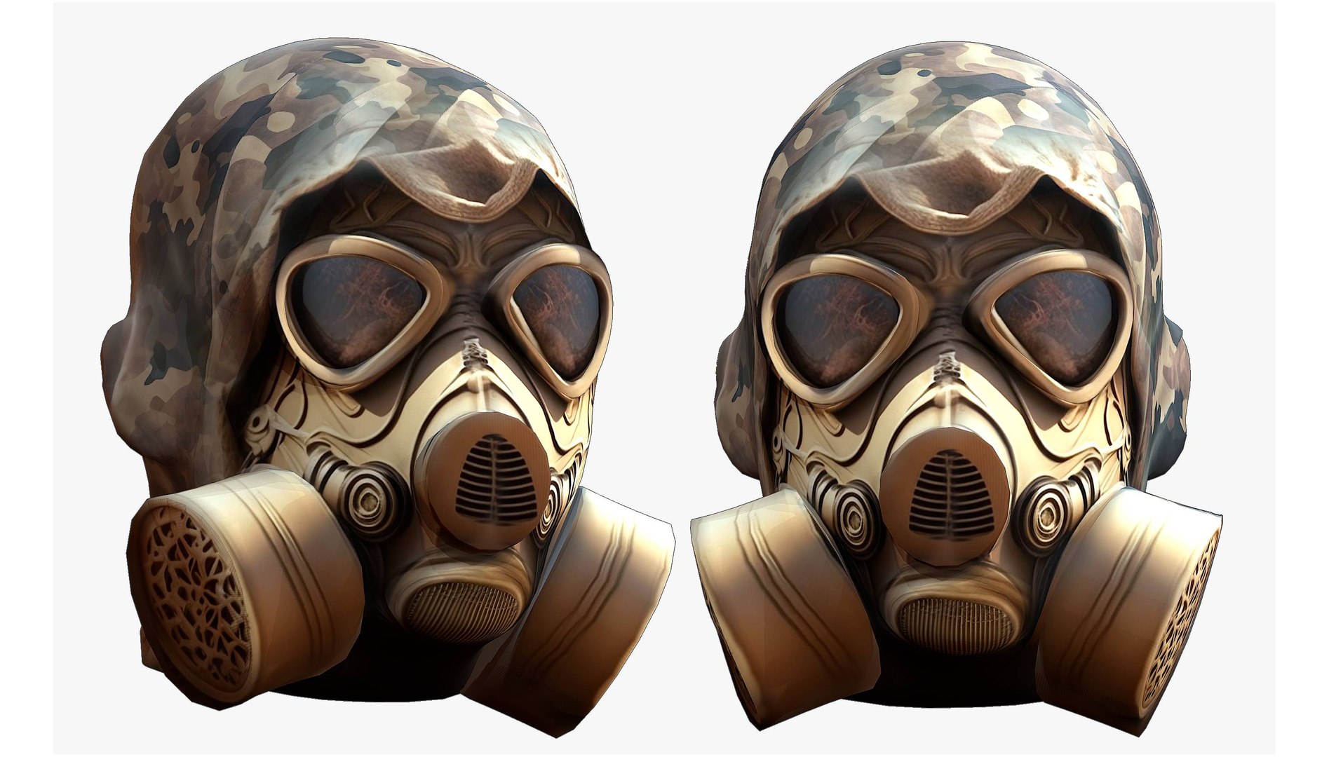 Gas mask protection plastic Black model - TurboSquid 2024914