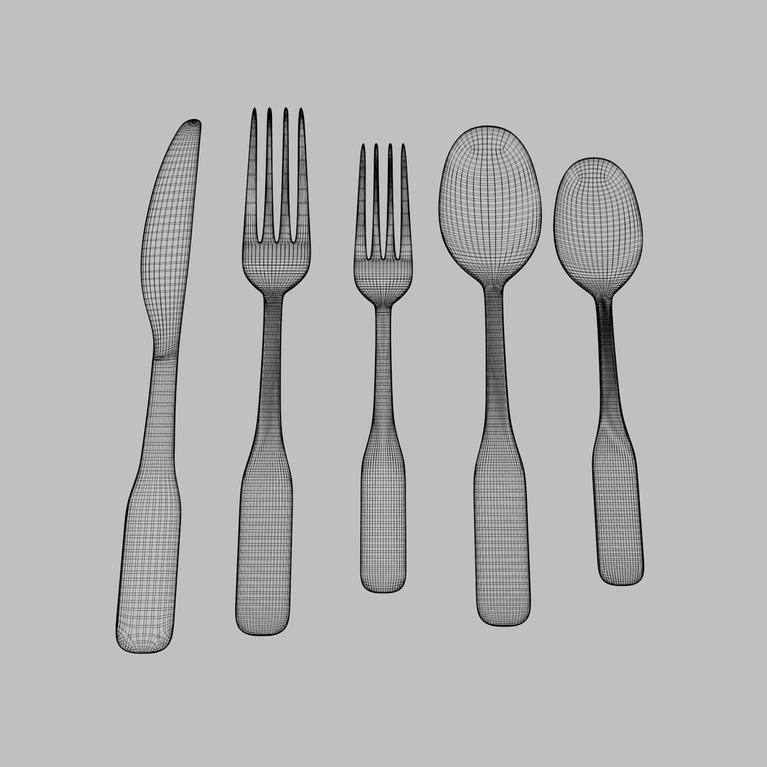 Flatware Set 3D Model - TurboSquid 1279215