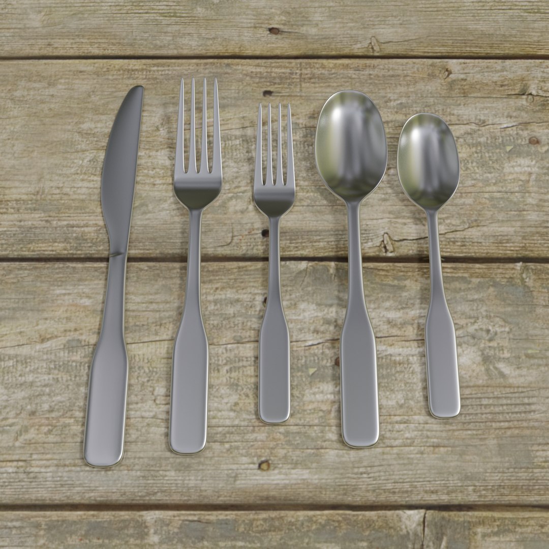 Flatware Set 3D Model - TurboSquid 1279215