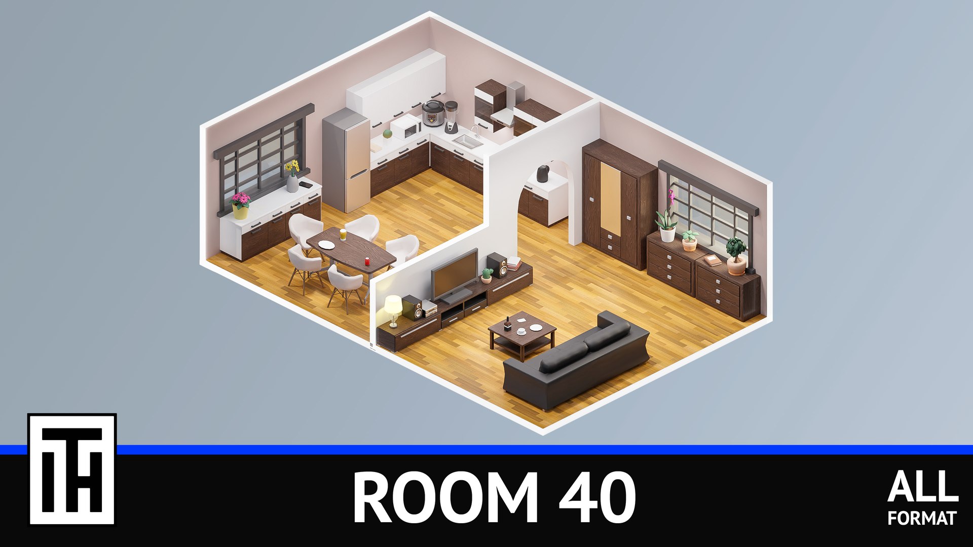 Room 40 model - TurboSquid 2151773