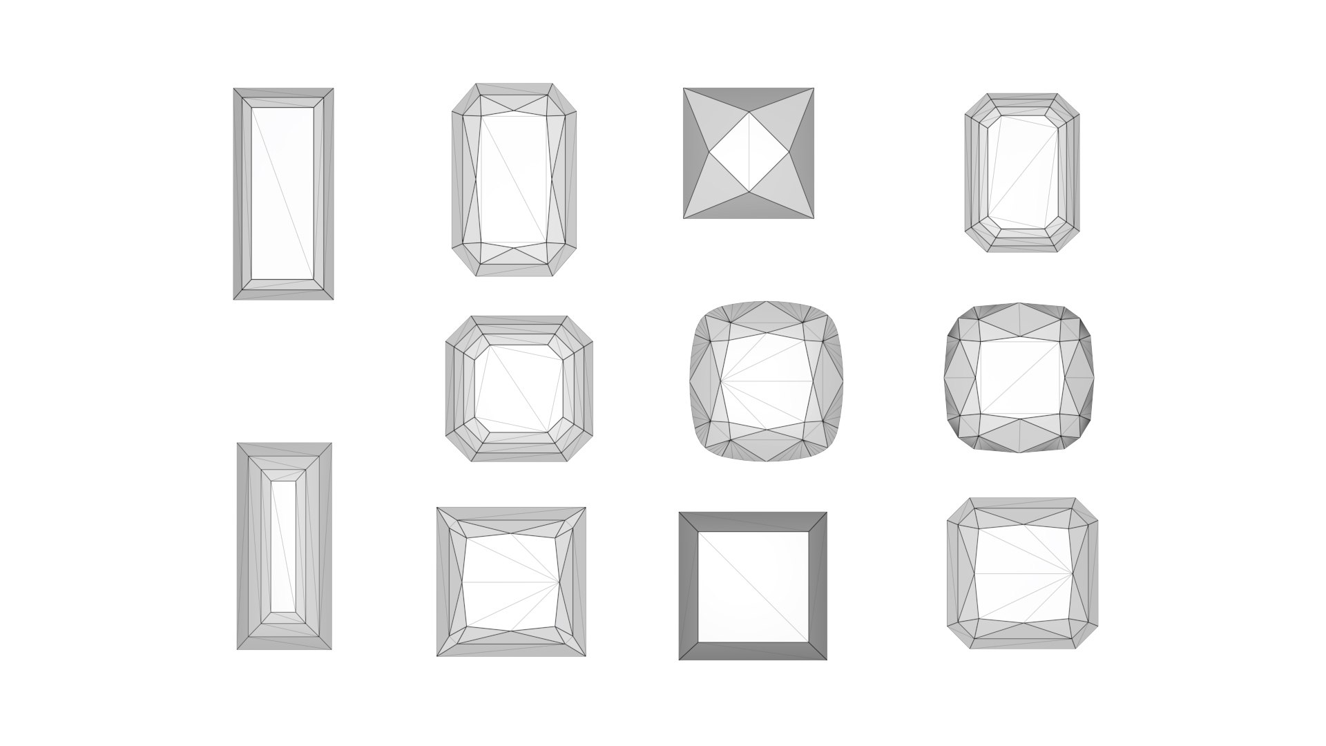 Gemstones In Different Square Cuts 3D Models Pack2 3D Model ...