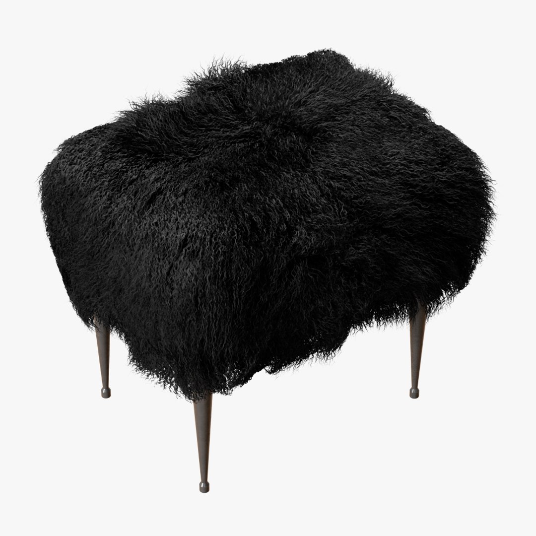 Wool mongolian lamb ottoman 3D model - TurboSquid 1258299