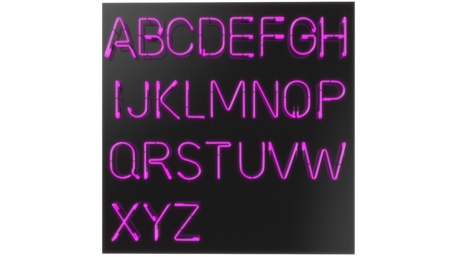 3D Detailed Neon Alphabet Lights - TurboSquid 2073632