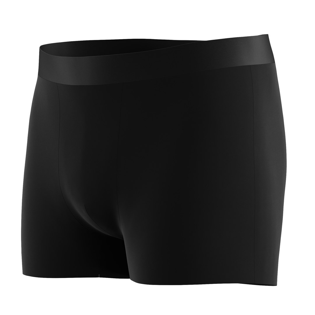 Black MEN Underwear Boxer Briefs For Mockup 3D Model - TurboSquid 2147931