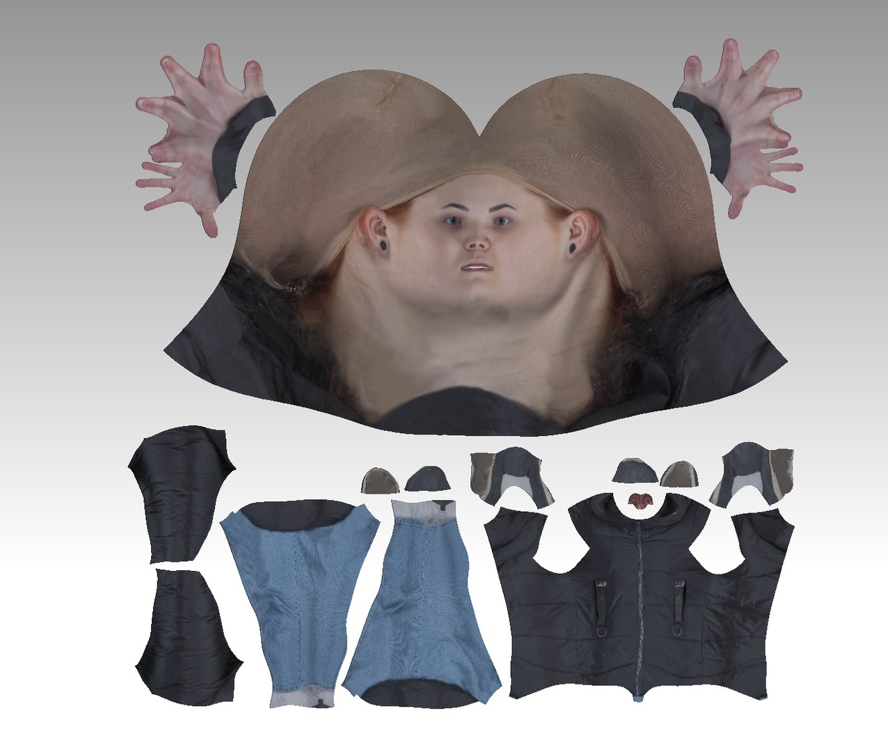 3D Photogrammetry Young Woman A-pose Model - TurboSquid 1553795