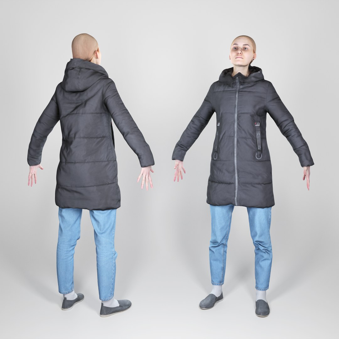 3D Photogrammetry Young Woman A-pose Model - TurboSquid 1553795