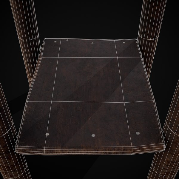 3D Rustic Simple Bed Side Table - TurboSquid 1988478