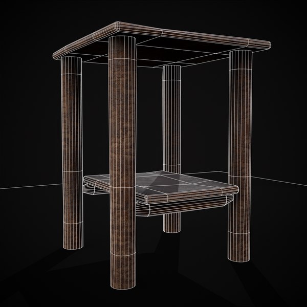 3D Rustic Simple Bed Side Table - TurboSquid 1988478