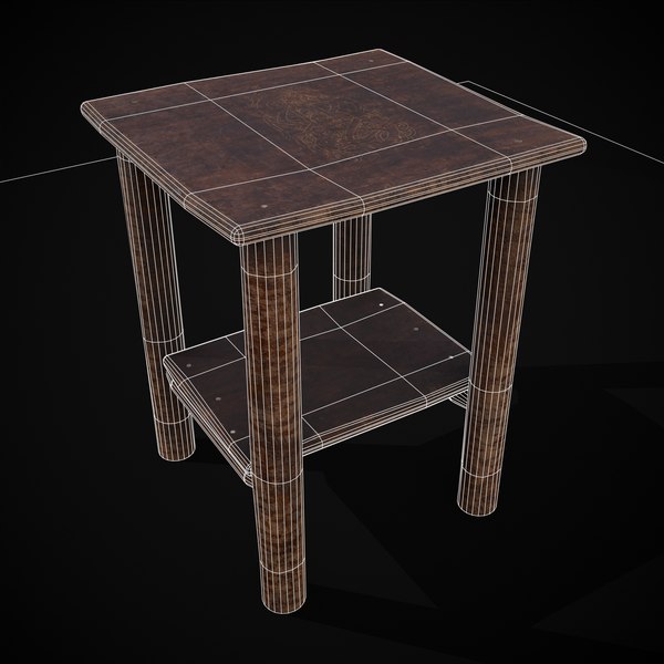 3D Rustic Simple Bed Side Table - TurboSquid 1988478