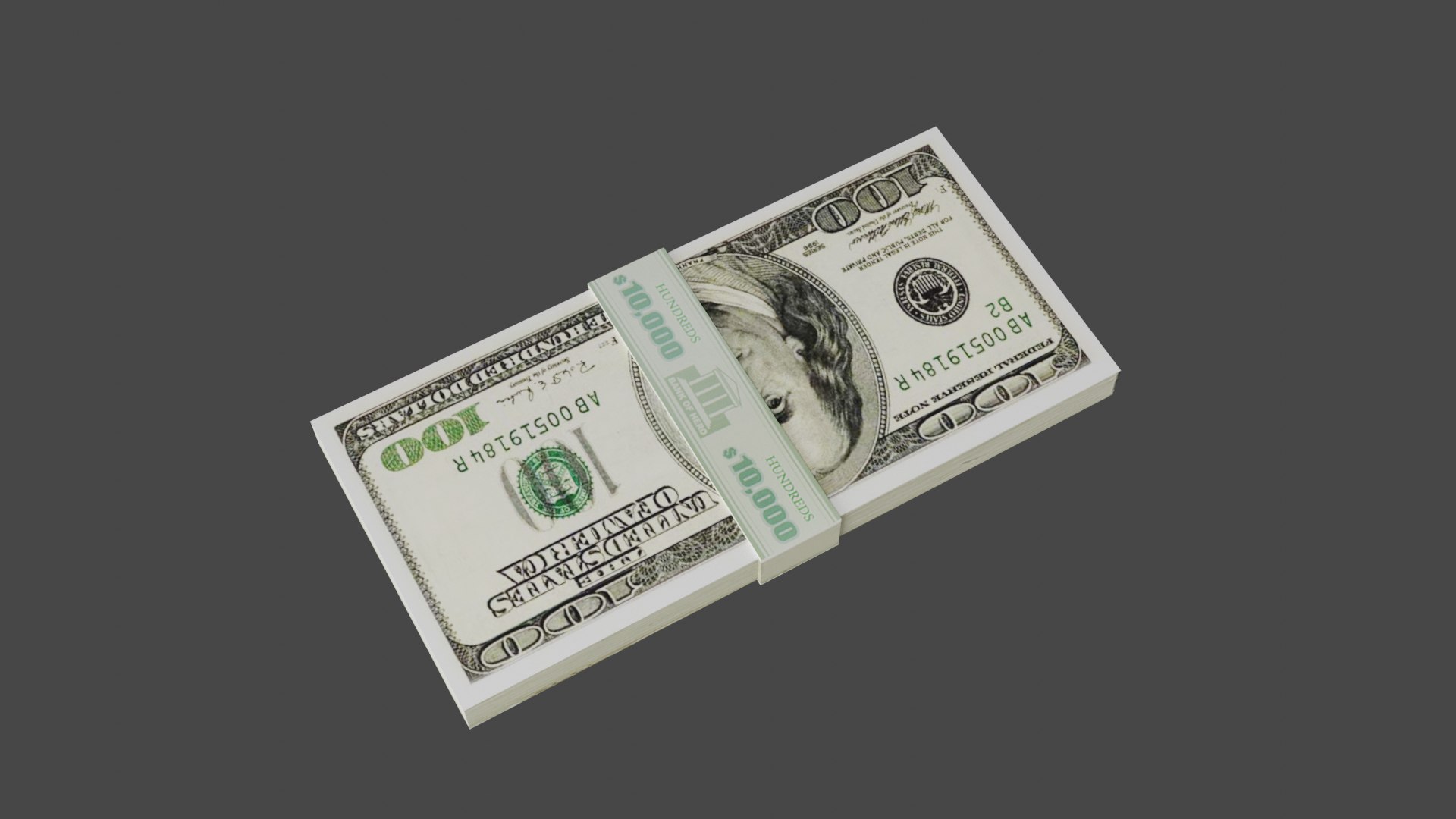 100 Dollar Currency 3D Model - TurboSquid 2141198