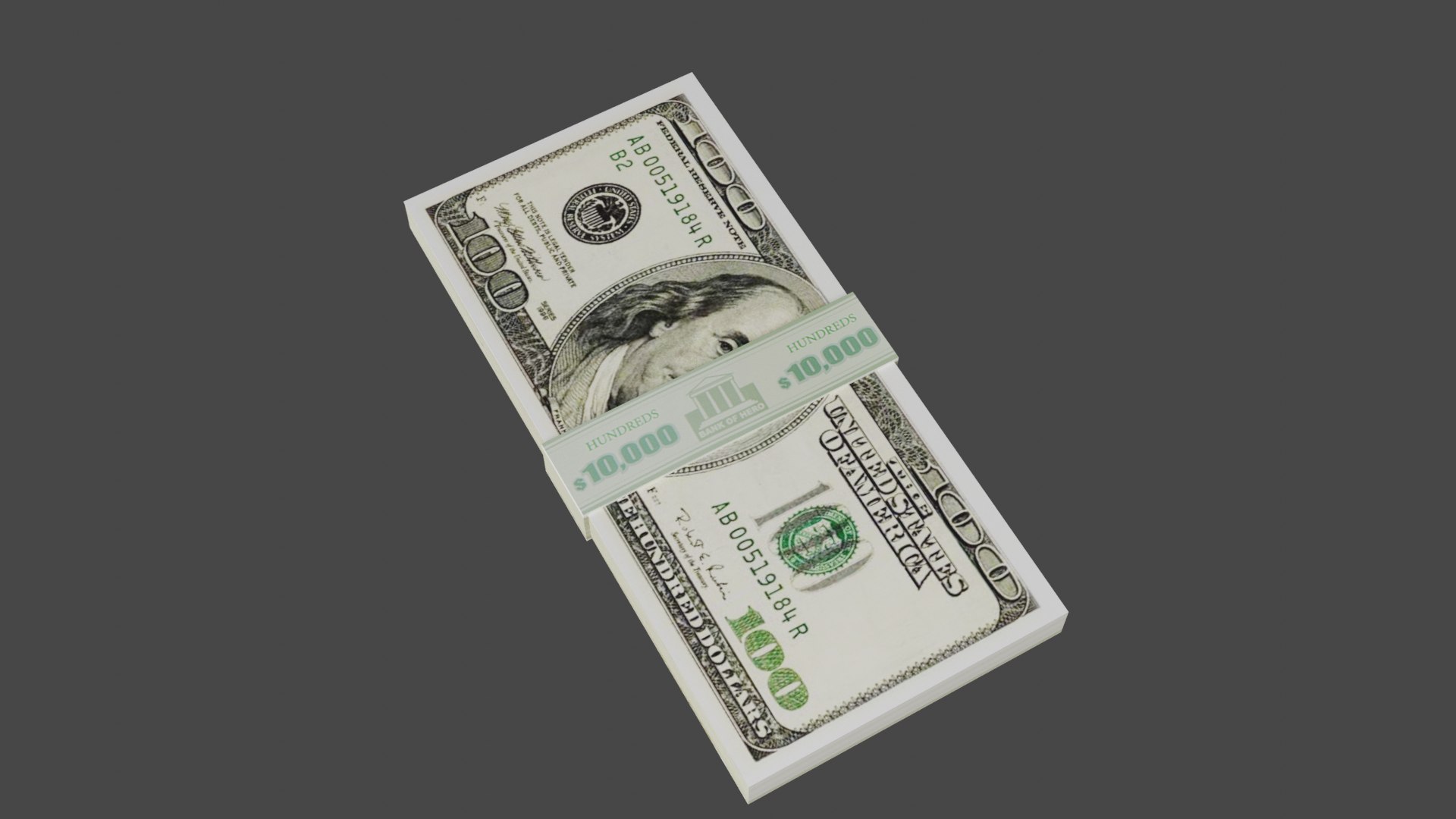 100 Dollar Currency 3D Model - TurboSquid 2141198