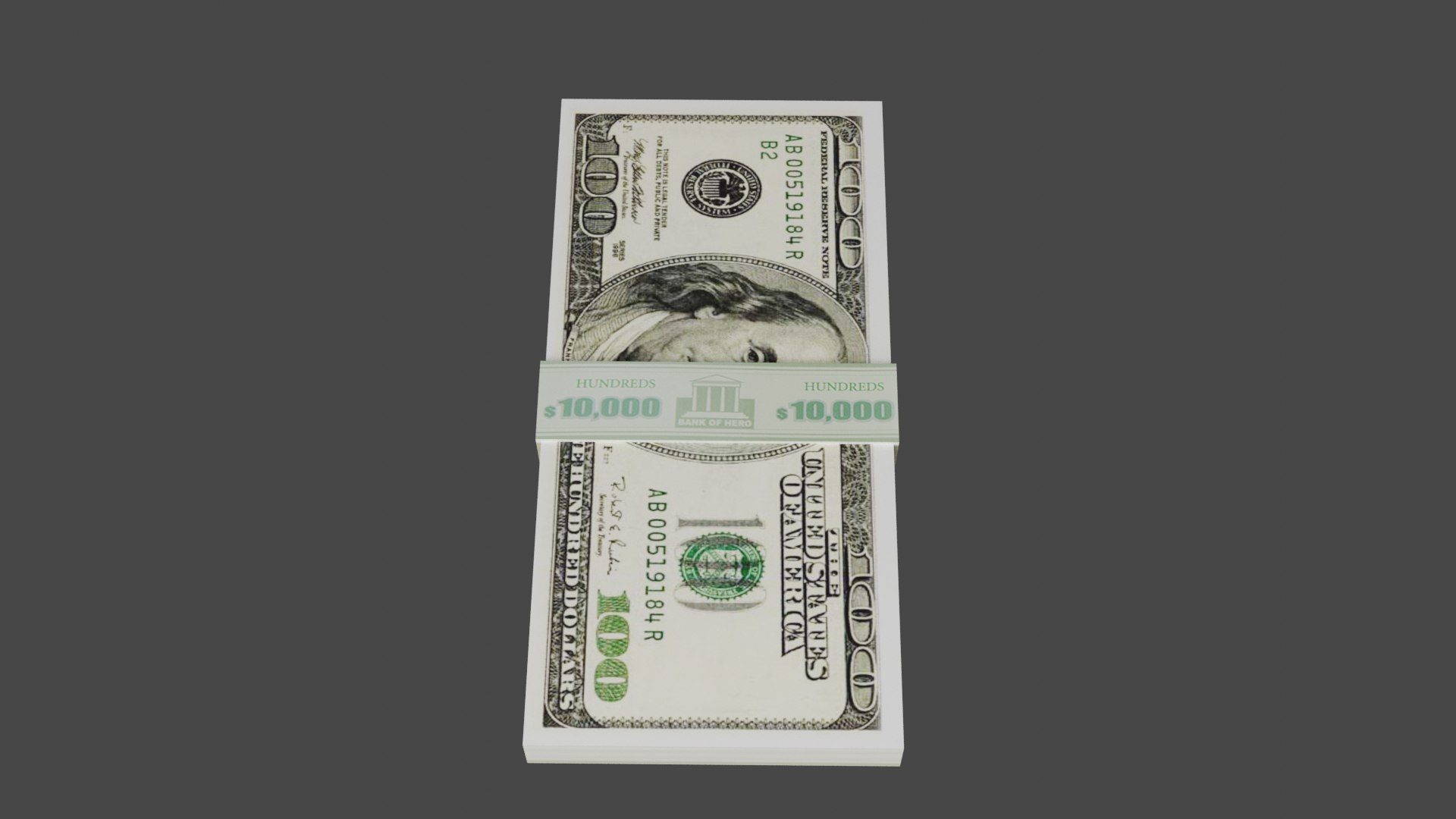 100 Dollar Currency 3D Model - TurboSquid 2141198