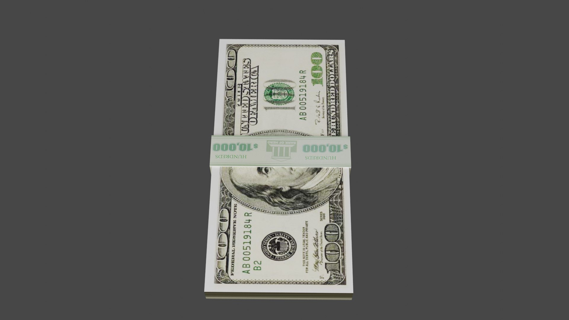 100 Dollar Currency 3D Model - TurboSquid 2141198