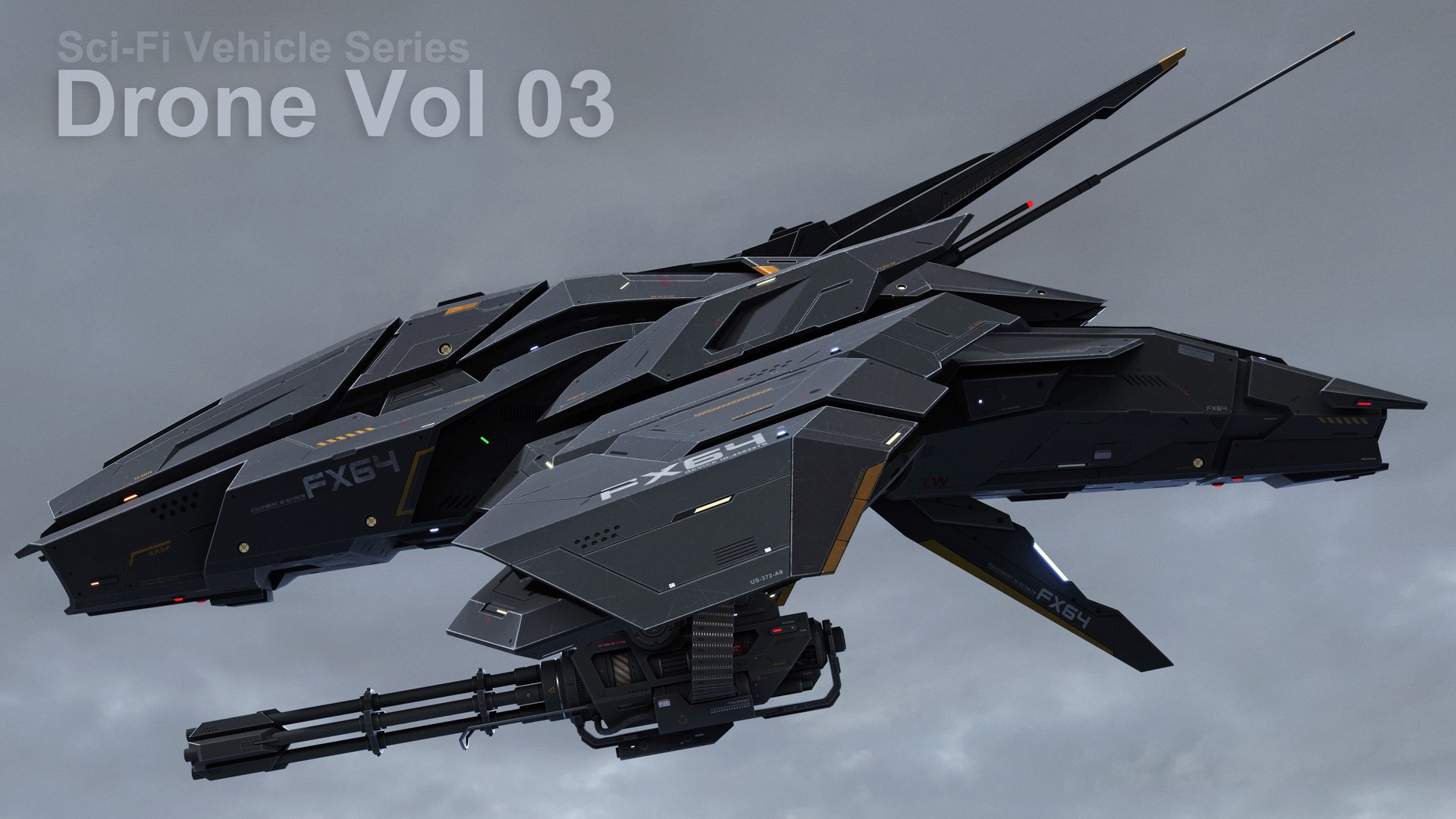 Sci-Fi Vehicle Series-Drone 03-PBR 3D Model - TurboSquid 2513900