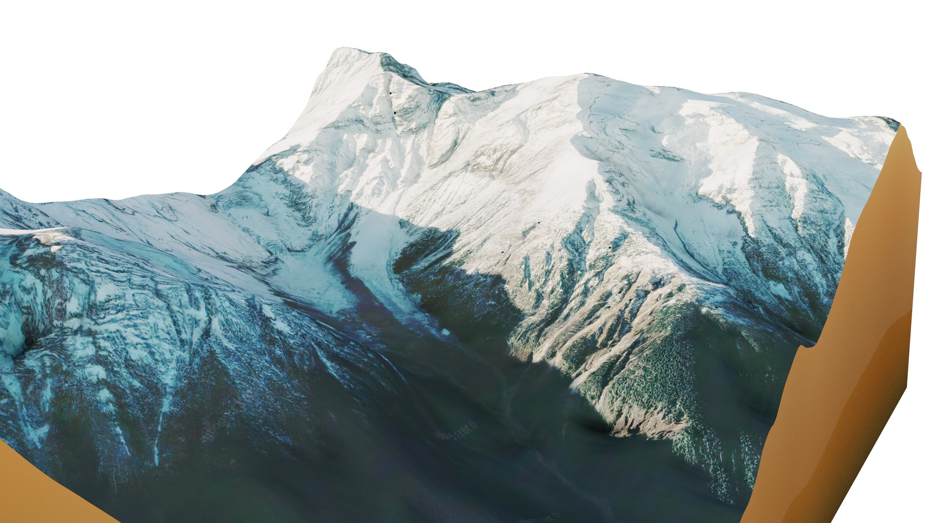 Free Snowy Mountain Peak Terrain Model - TurboSquid 2077274