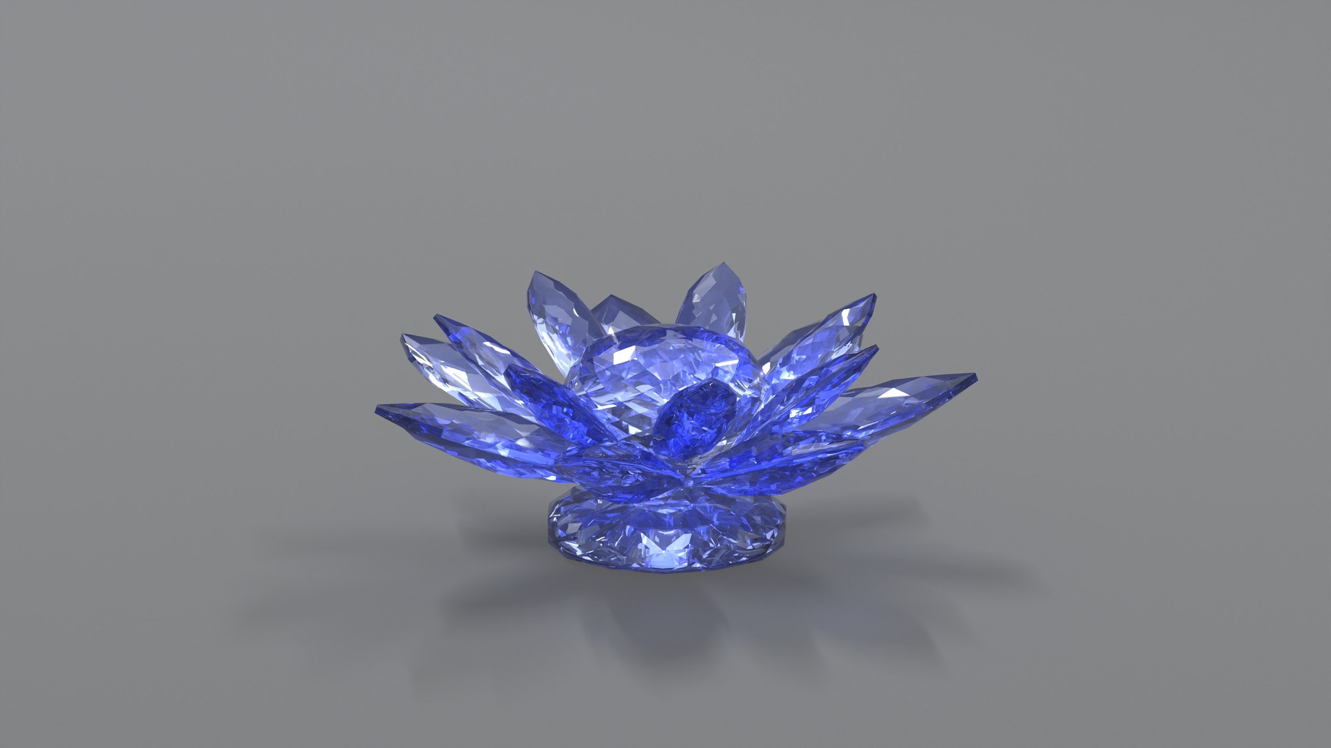 3D Glass Flower Showpiece Blue Model - TurboSquid 2207459