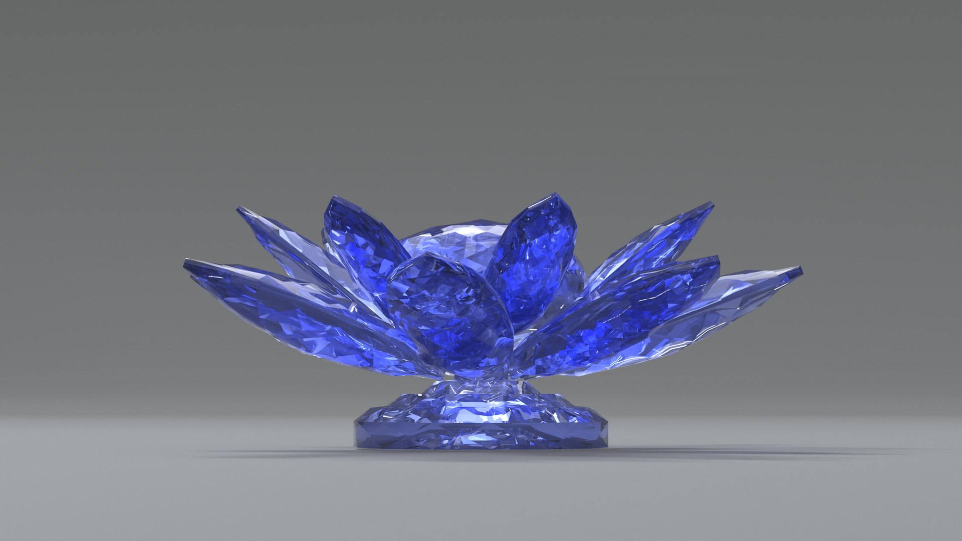 3D Glass Flower Showpiece Blue Model - TurboSquid 2207459