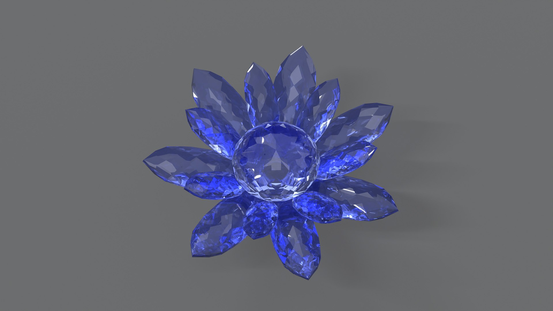 3D Glass Flower Showpiece Blue Model - TurboSquid 2207459
