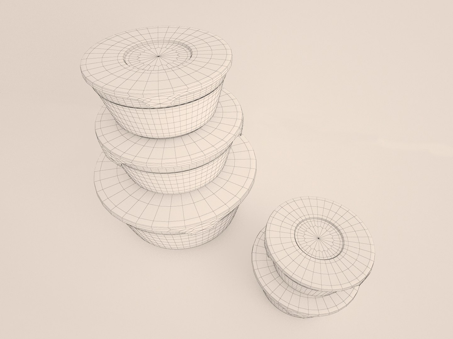 3d set food storage