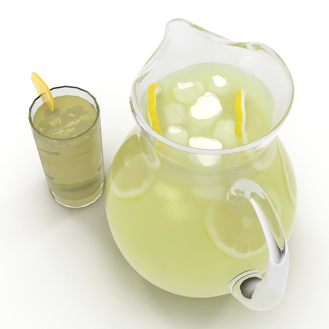 3d lemonade set pitcher model