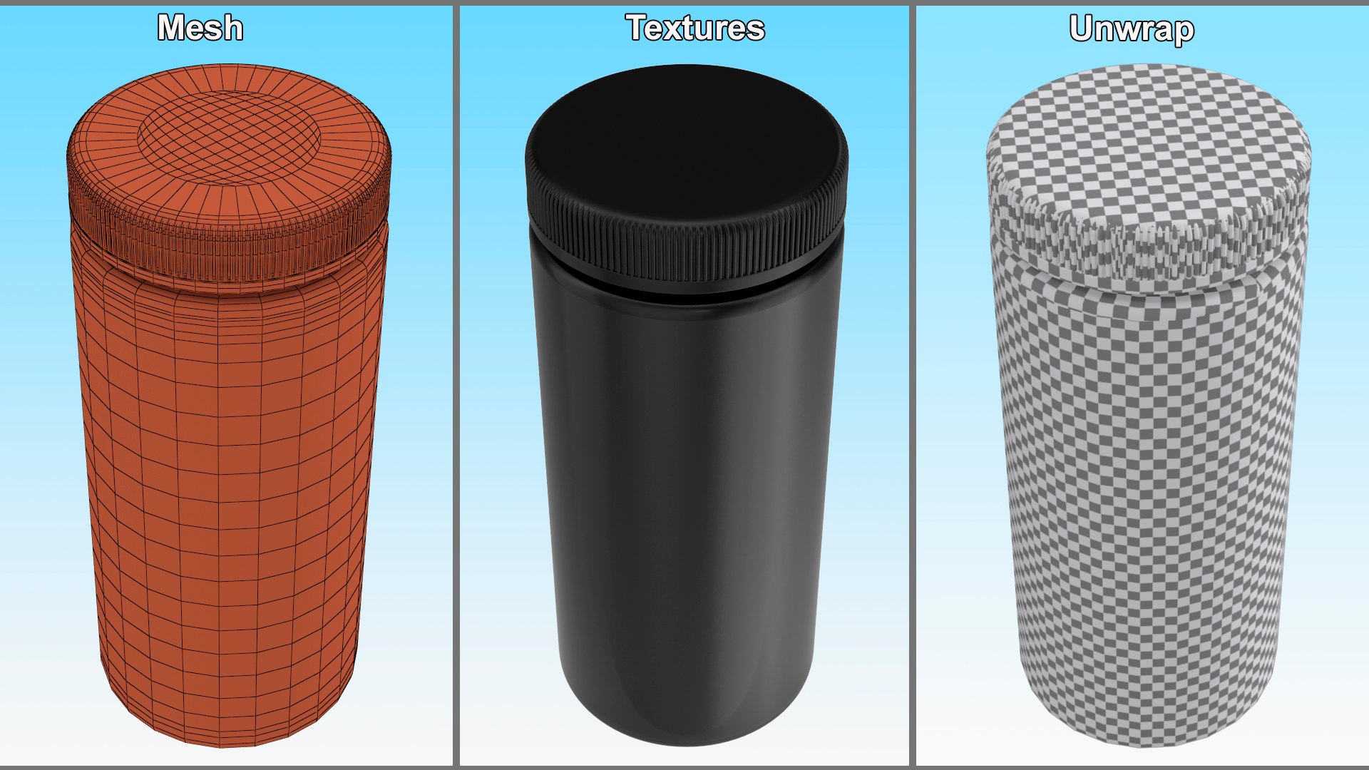 Little Round Black Plastic Jar 3D model - TurboSquid 2116326