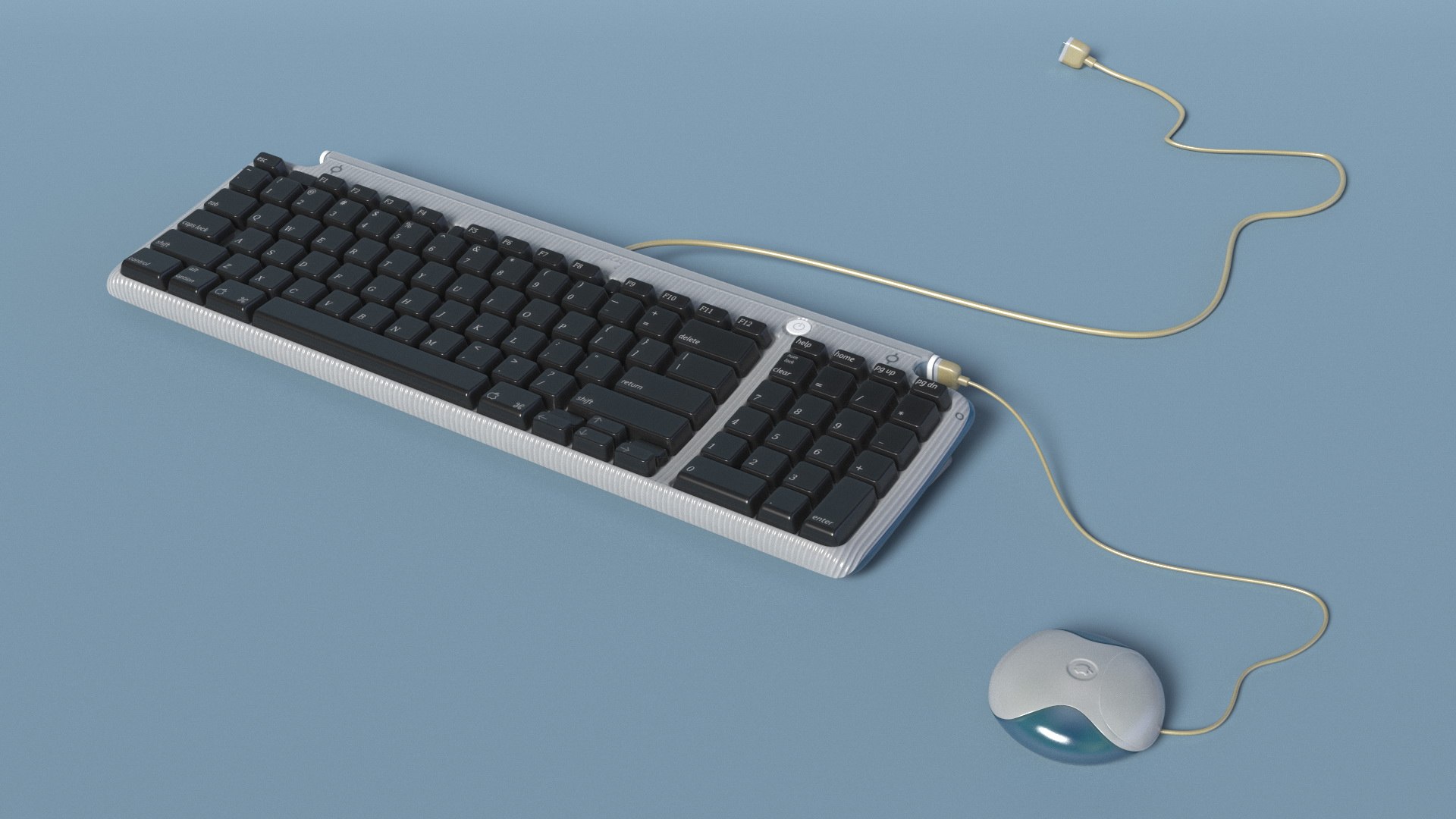 3D Apple IMac G3 Keyboard And Mouse Blue - TurboSquid 2382810