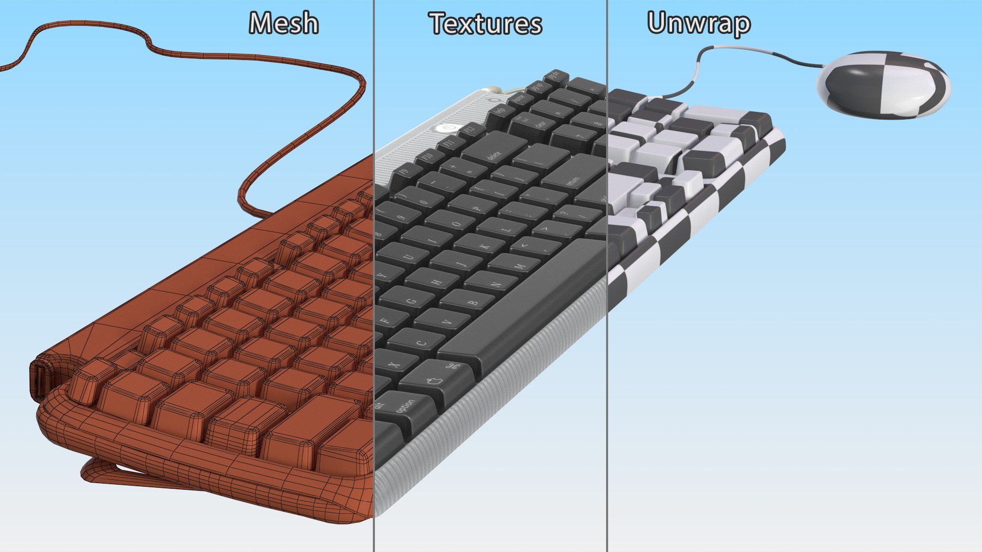 3D Apple IMac G3 Keyboard And Mouse Blue - TurboSquid 2382810