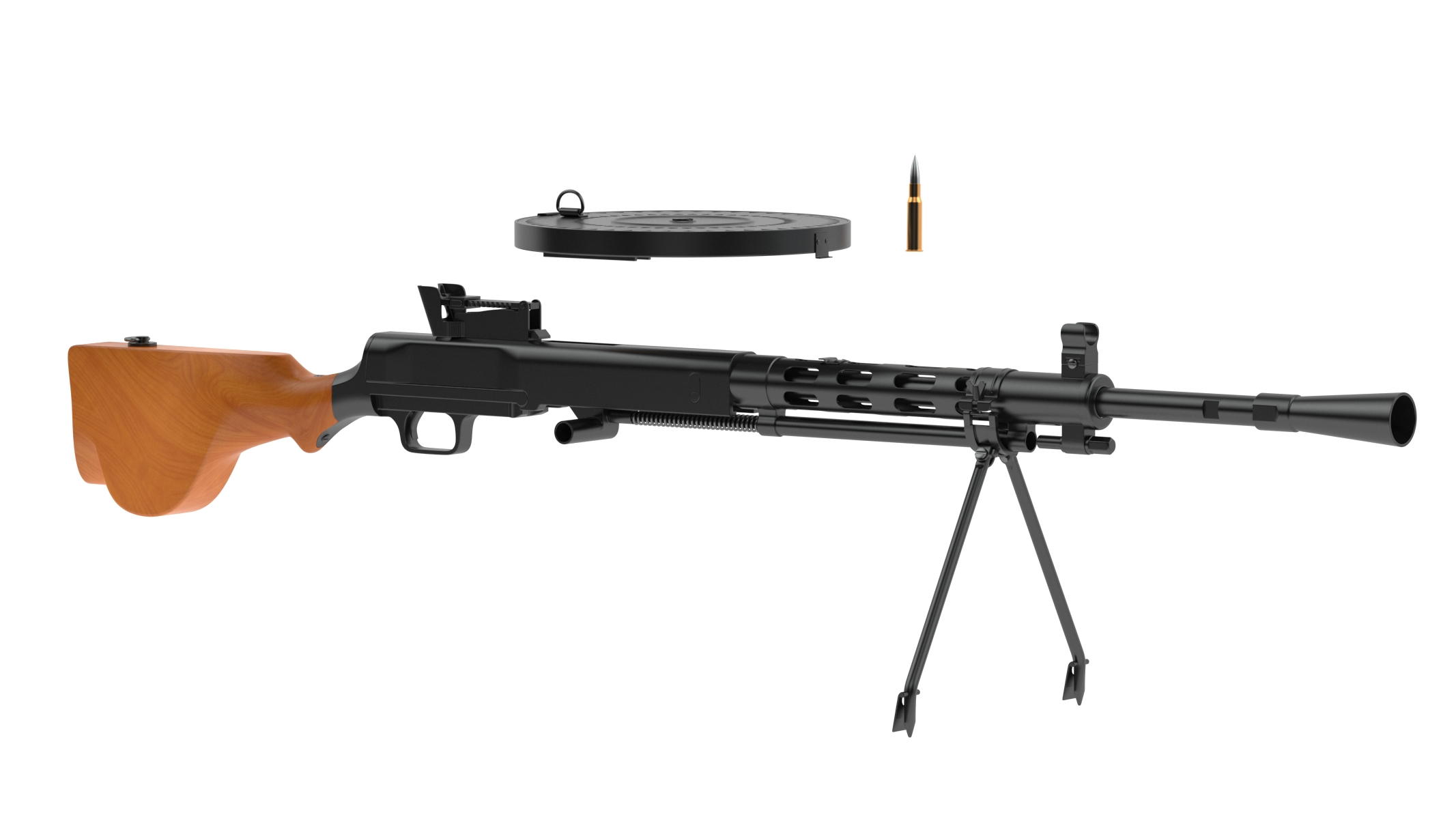 Degtyaryov machine gun 3D model - TurboSquid 1736542