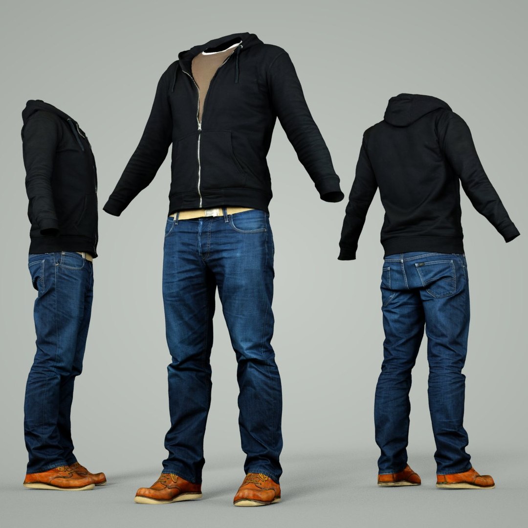 Male Clothing Outfit 3D Model - TurboSquid 1329819