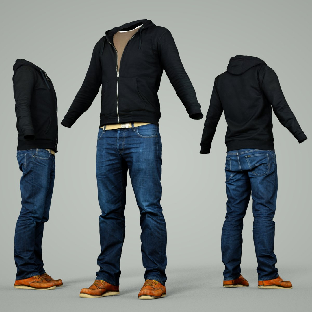 Male clothing outfit 3D model - TurboSquid 1329819