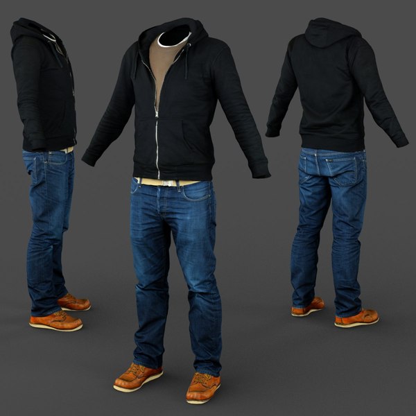 Male clothing outfit 3D model - TurboSquid 1329819