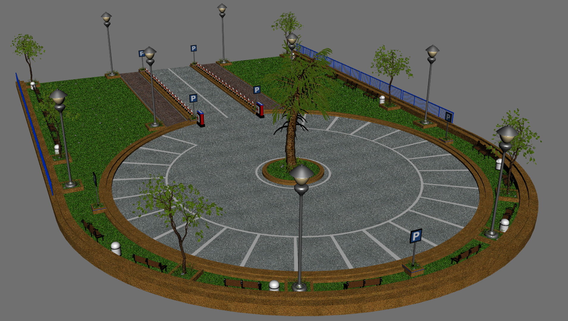 3D square parking model - TurboSquid 1182269