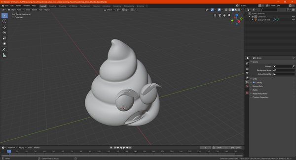 3D model Frowning Face Poop Emoji Smile - TurboSquid 1801261