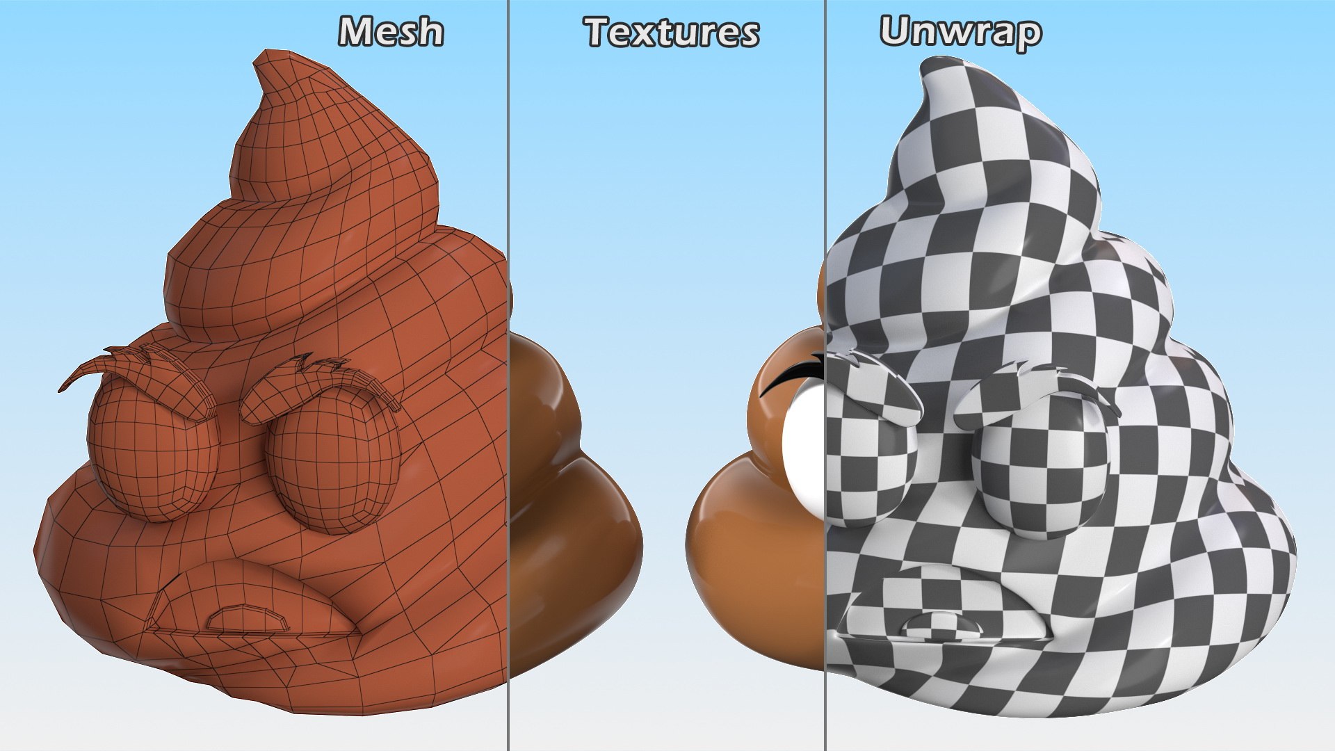 3D model Frowning Face Poop Emoji Smile - TurboSquid 1801261