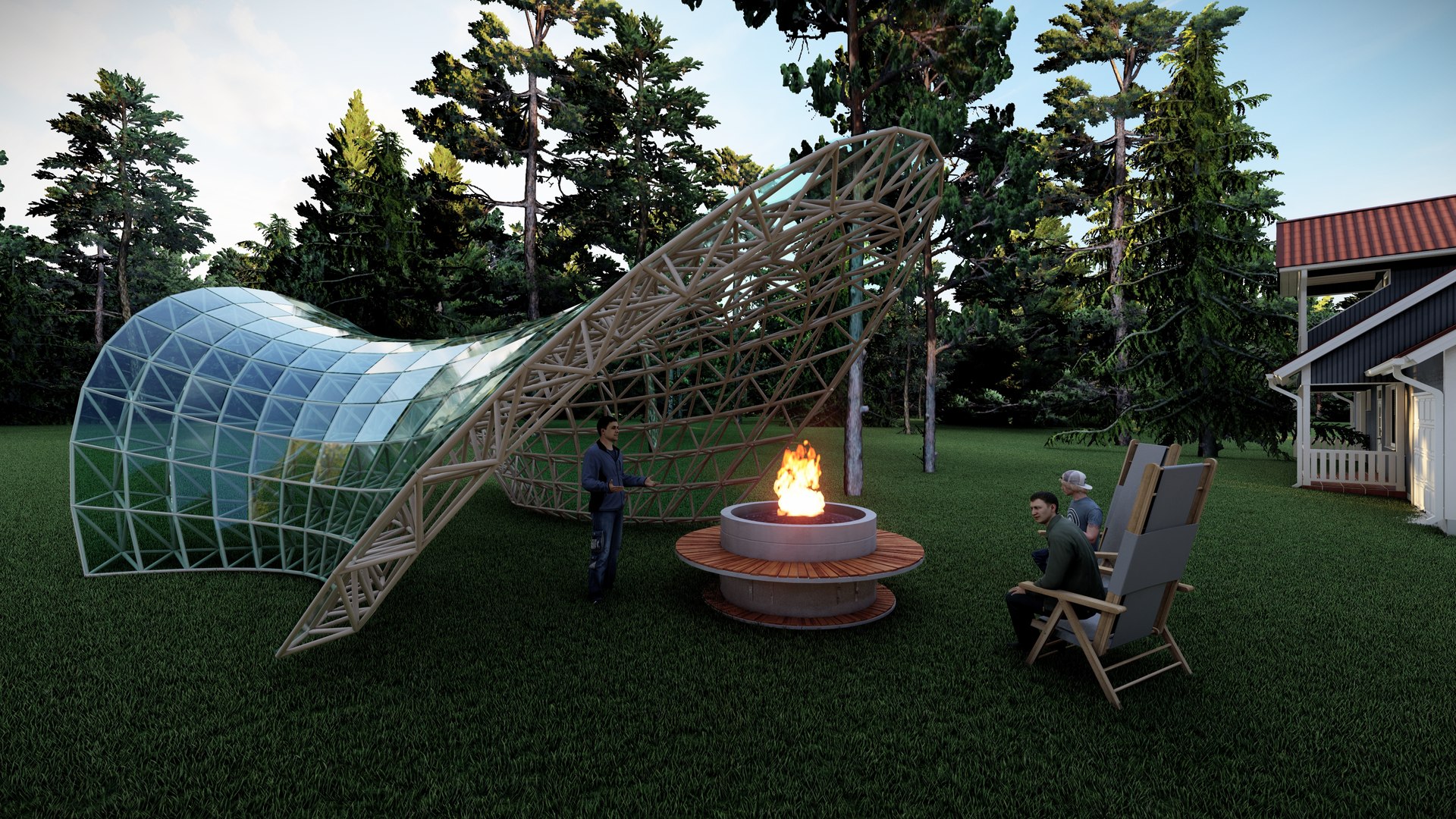 3D Parametric Pergola - TurboSquid 2019887