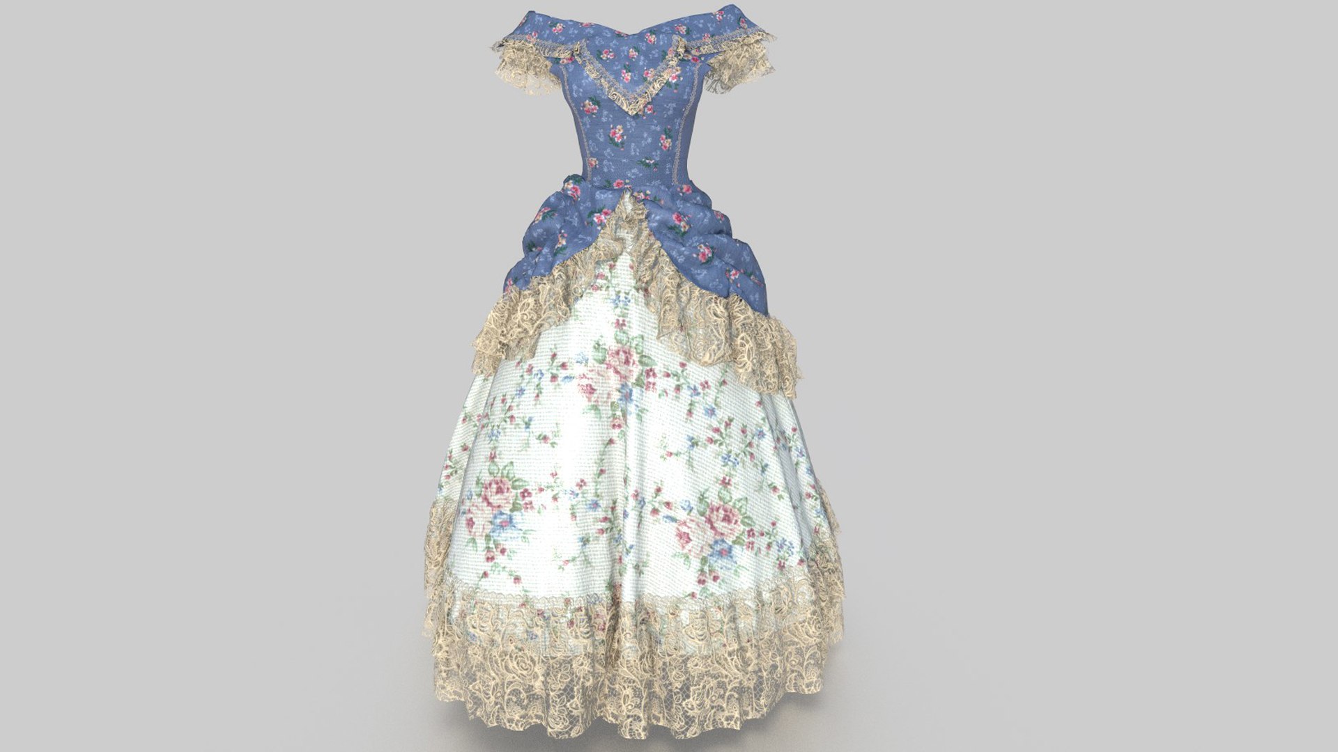 3D ROCOCO ERA DRESS Model - TurboSquid 2156414