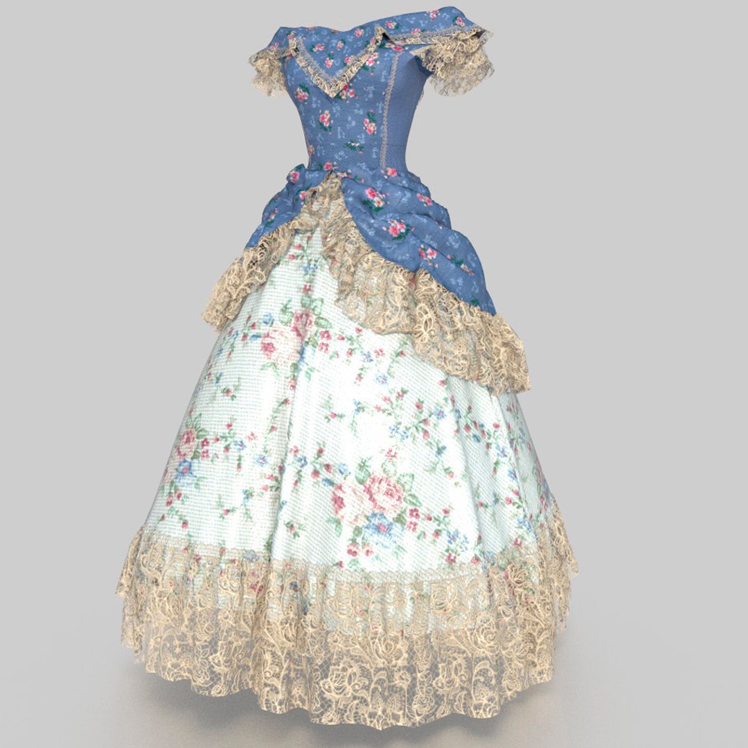 3D ROCOCO ERA DRESS Model - TurboSquid 2156414