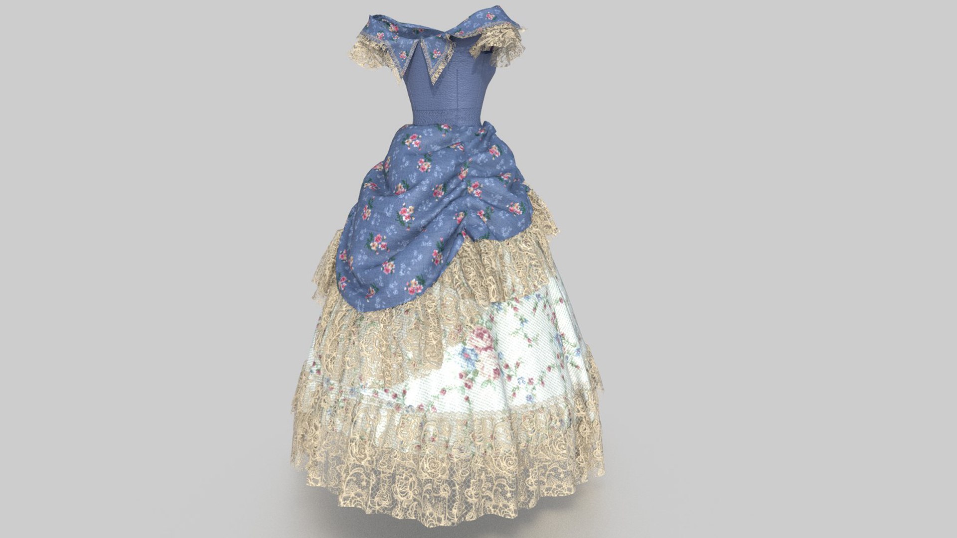 3D ROCOCO ERA DRESS Model - TurboSquid 2156414