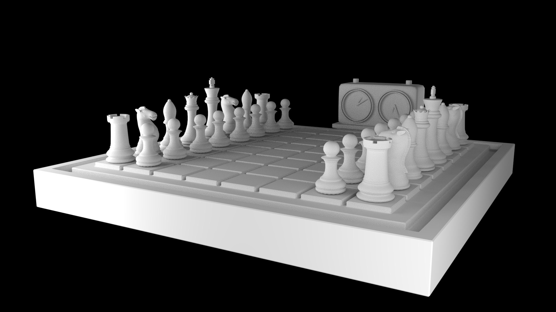 Chess Board Pieces Timer 3D Model - TurboSquid 1445804